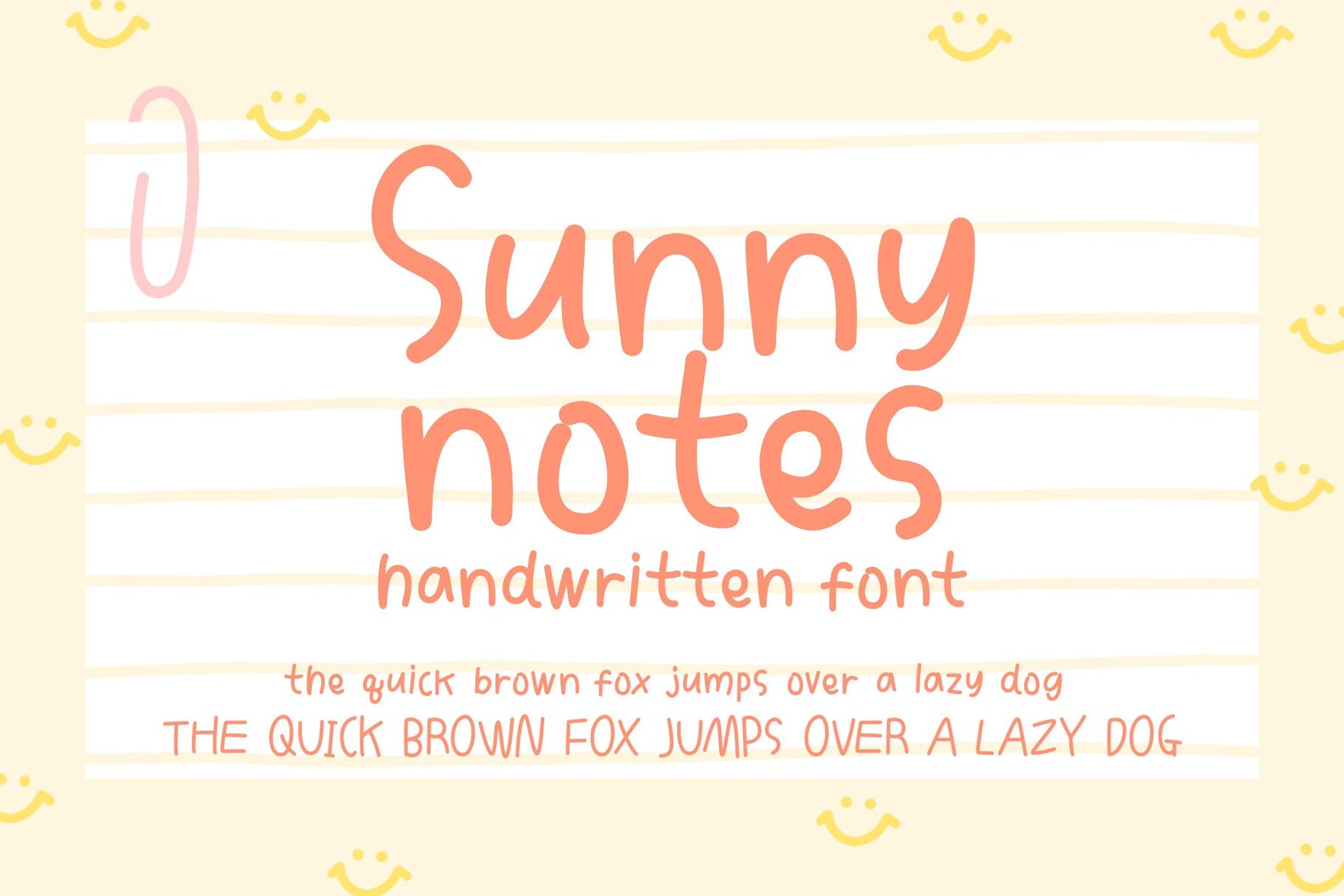 Sunny Notes Handwriting Font Handwritten Font Cute | Etsy
