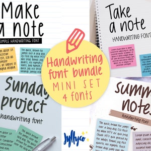 Handwritten Font Bundle, Handwriting Font Bundle, Mini Font Bundle ...