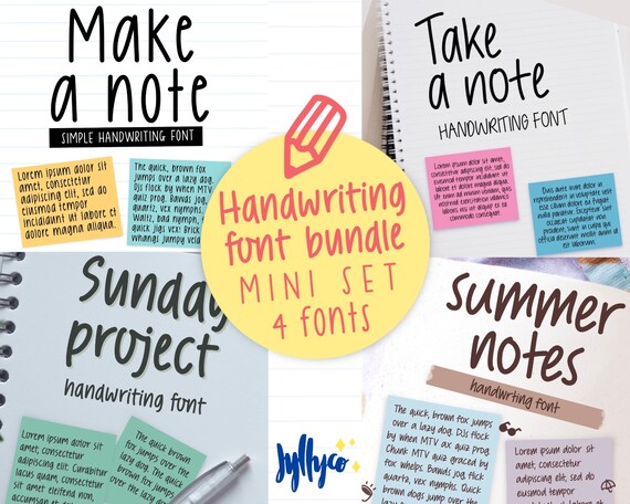 Handwritten Font Bundle Handwriting Font Bundle Mini Font | Etsy