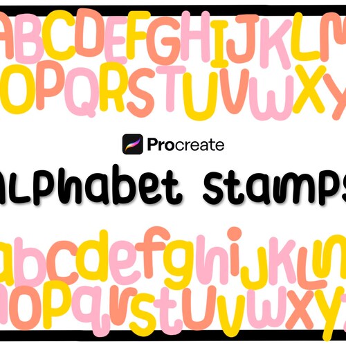 Procreate Stamps Procreate Stamp Set Alphabet Stamp Letter - Etsy