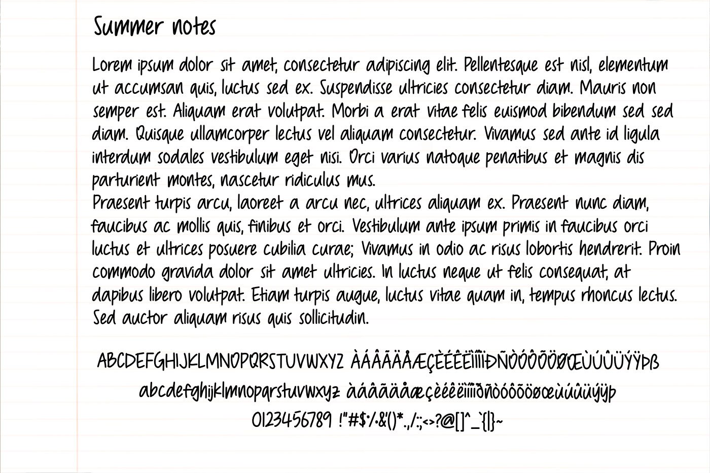 Summer Notes Font Handwritten Font Simple Handwriting | Etsy