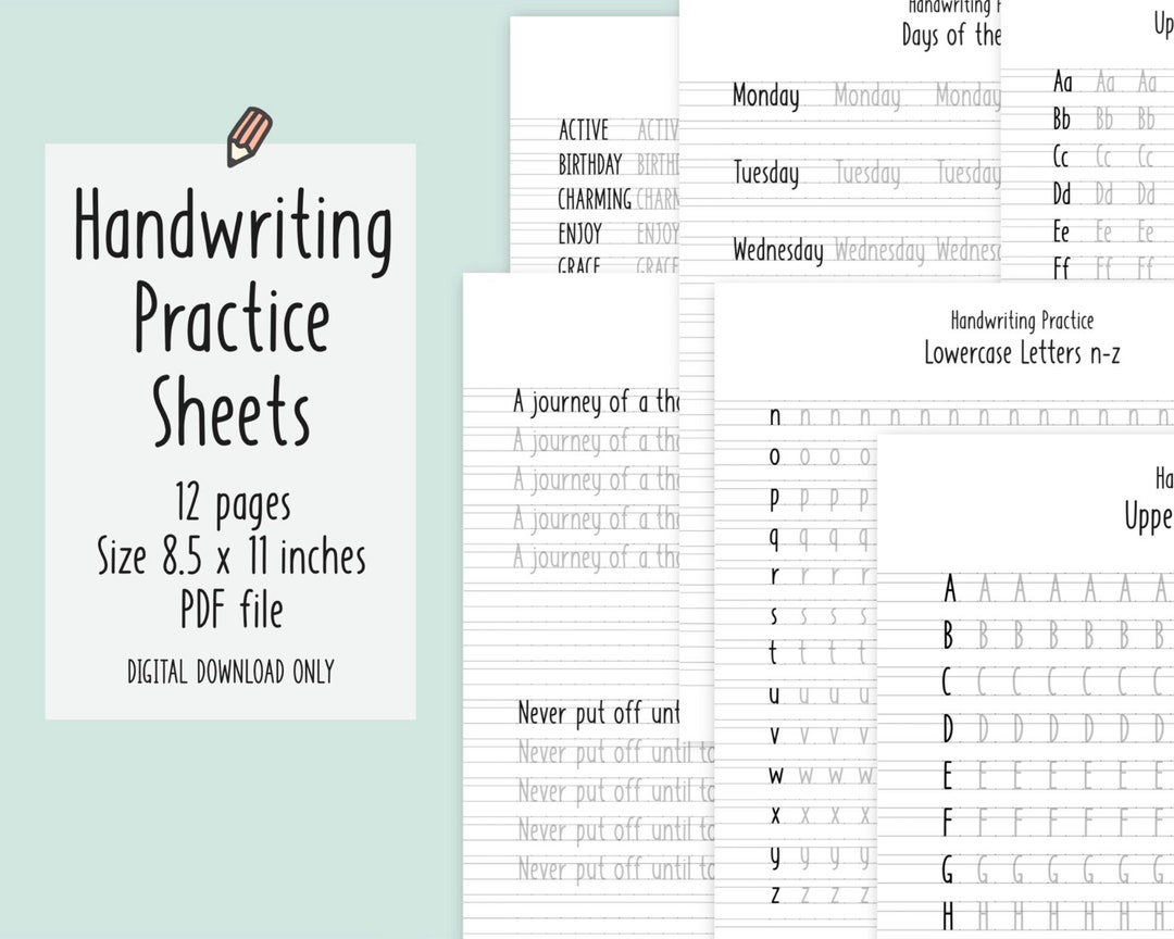 Handwriting Practice Sheets, Handwriting Worksheet, Handwriting Sheets ...