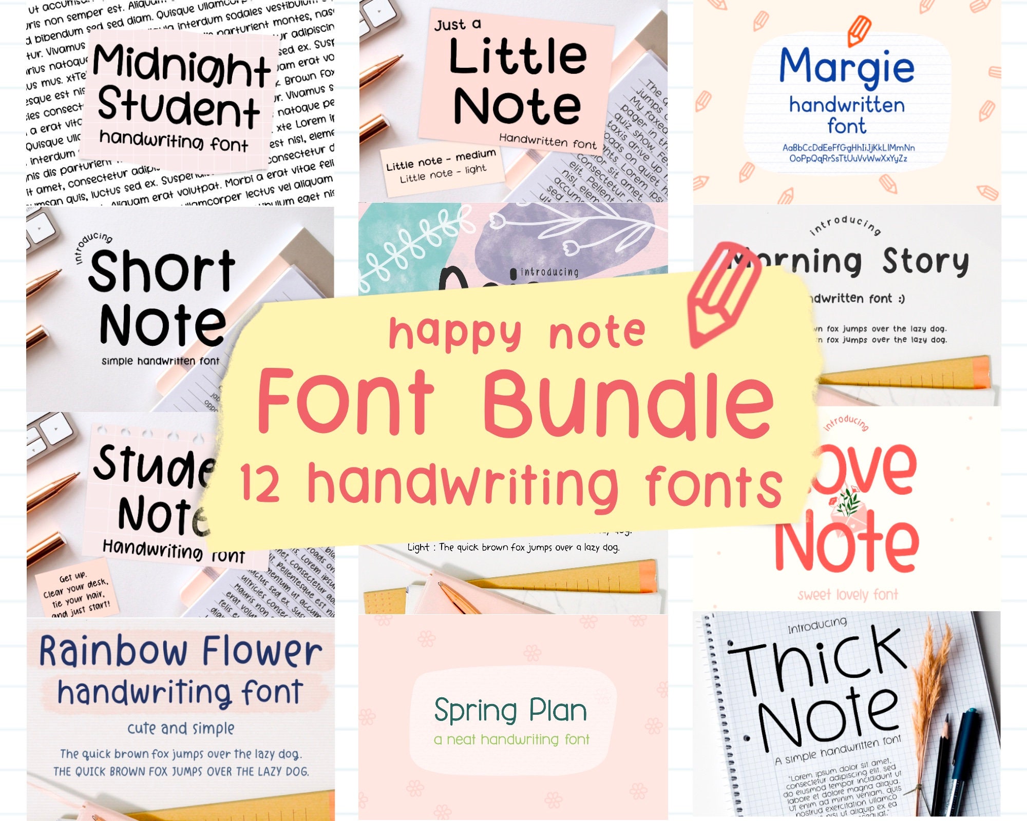 Handwritten Font Bundle Handwriting Font Bundle Neat Handwriting Font ...