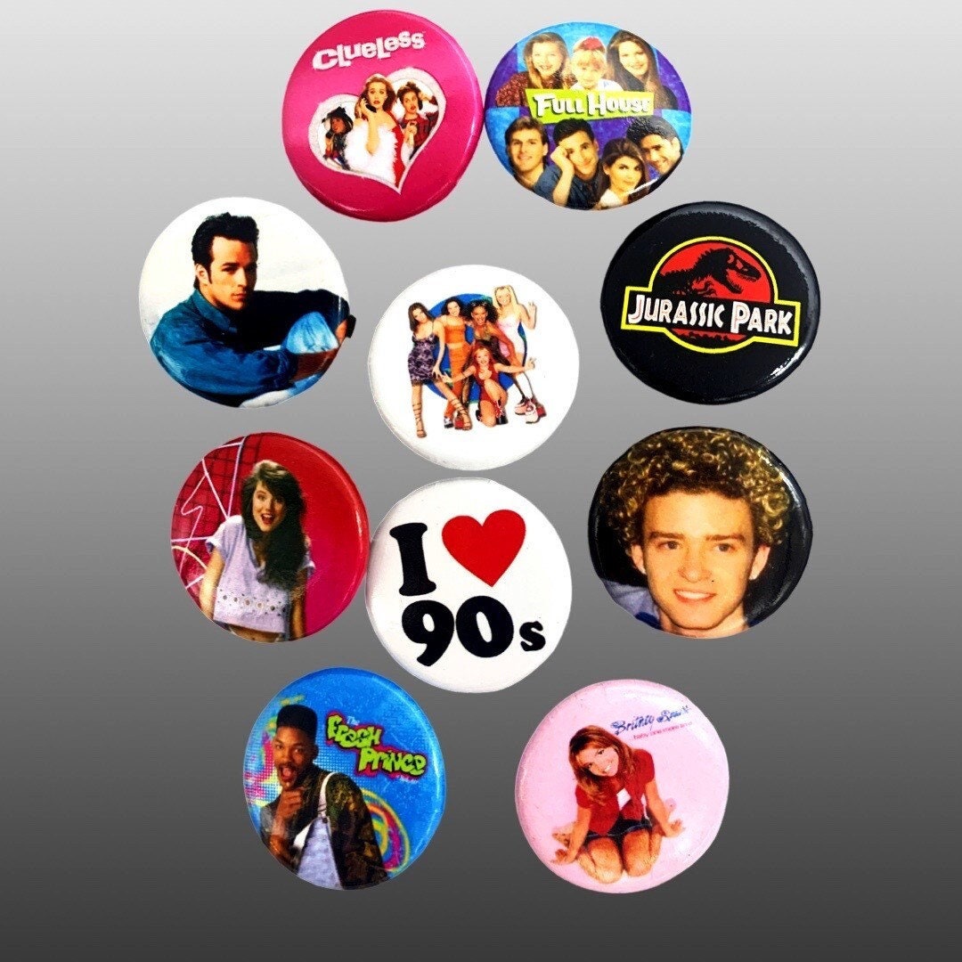 90s Style Pinback Buttons choose Your Faves 90s Pins 90s - Etsy