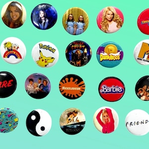 90s Style Pinback Buttons (choose Your Faves) 90s Pins, 90s Party ...