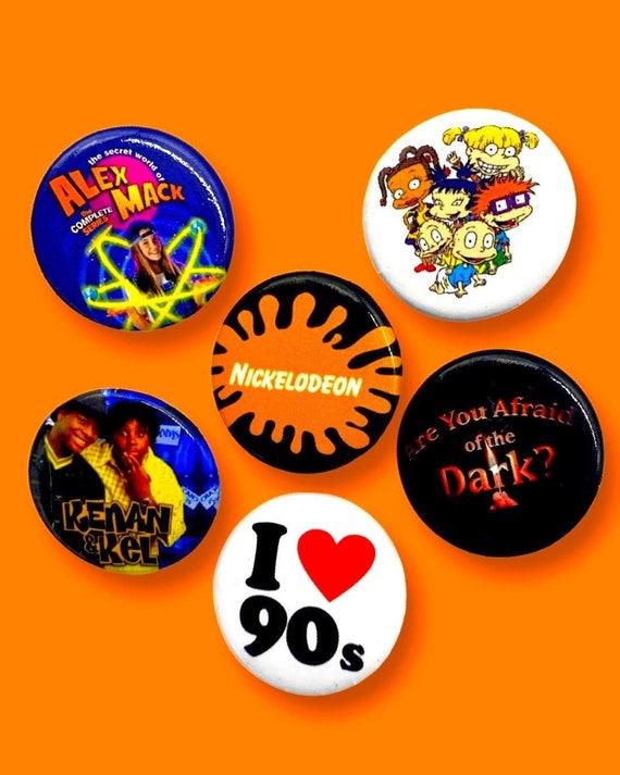 90s Style Buttons, 90s Party favors, Choose One Pinba… - Gem