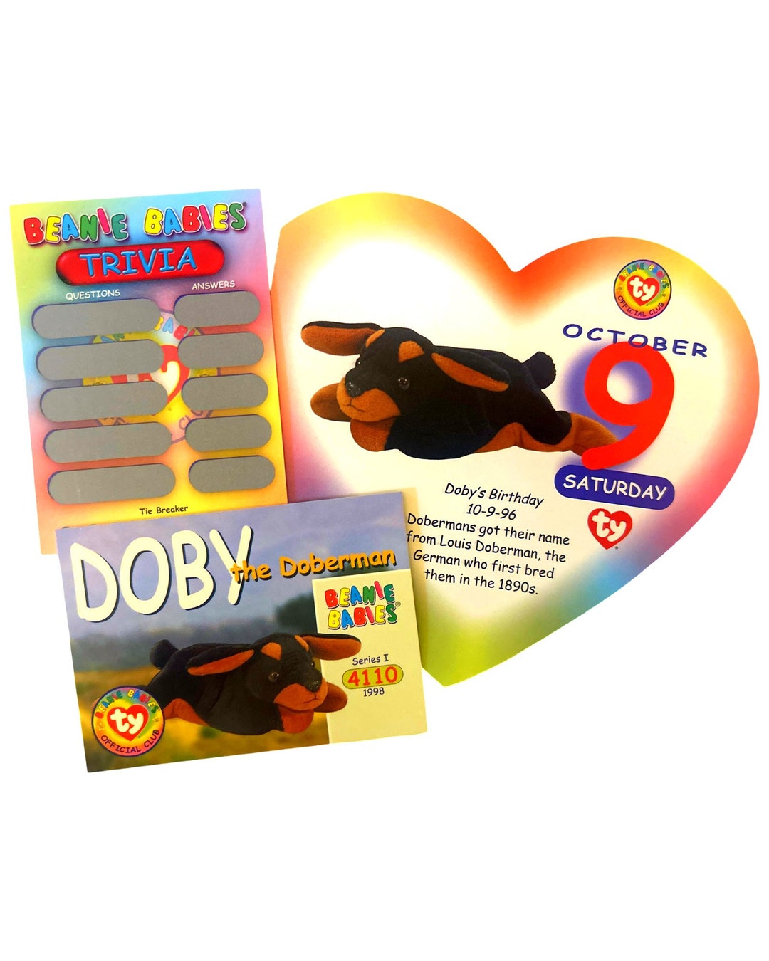 Beanie of the Day (october 9th) Doby the Doberman, Beanie Baby Birthday ...