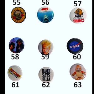 80's Buttons - Pick Your Favorites (1.25 Inch) Party Favors, 80s Shows ...