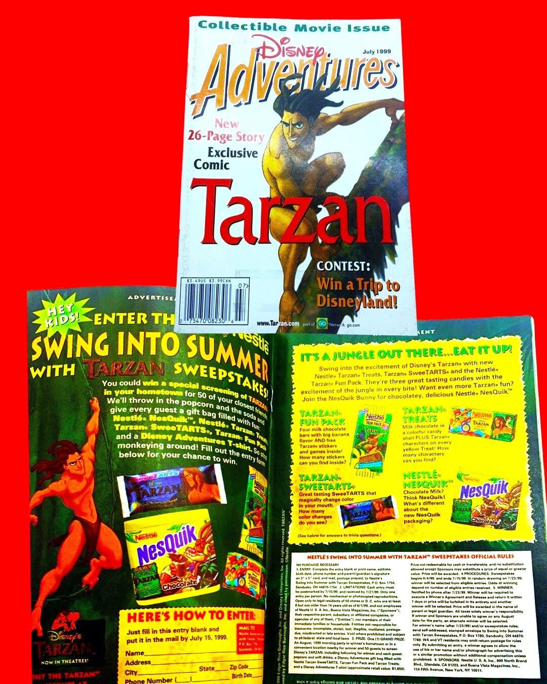 Tarzan 1999 Disney Adventures Magazine - Etsy