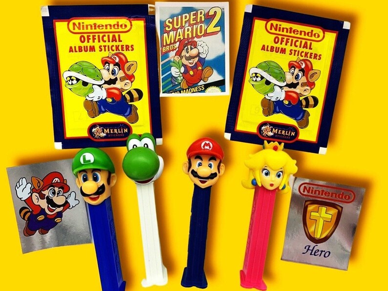 Super Mario Pez & Nintendo Stickers 1992 - Etsy