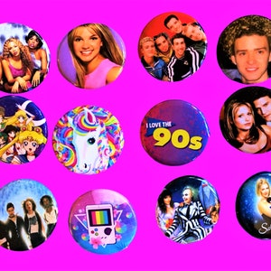 90s Style Buttons, 90s Party Favors, Choose One Pinback Button, 90s ...