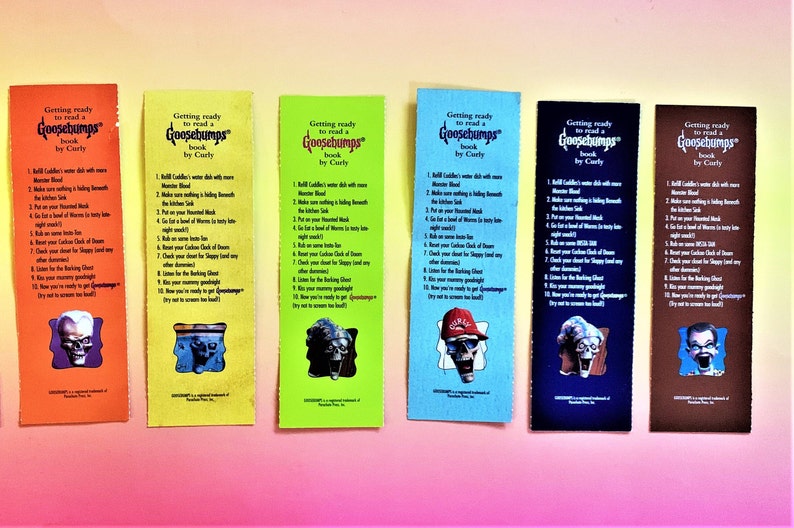 Goosebumps Bookmarks 90s- Choose a Color - Etsy