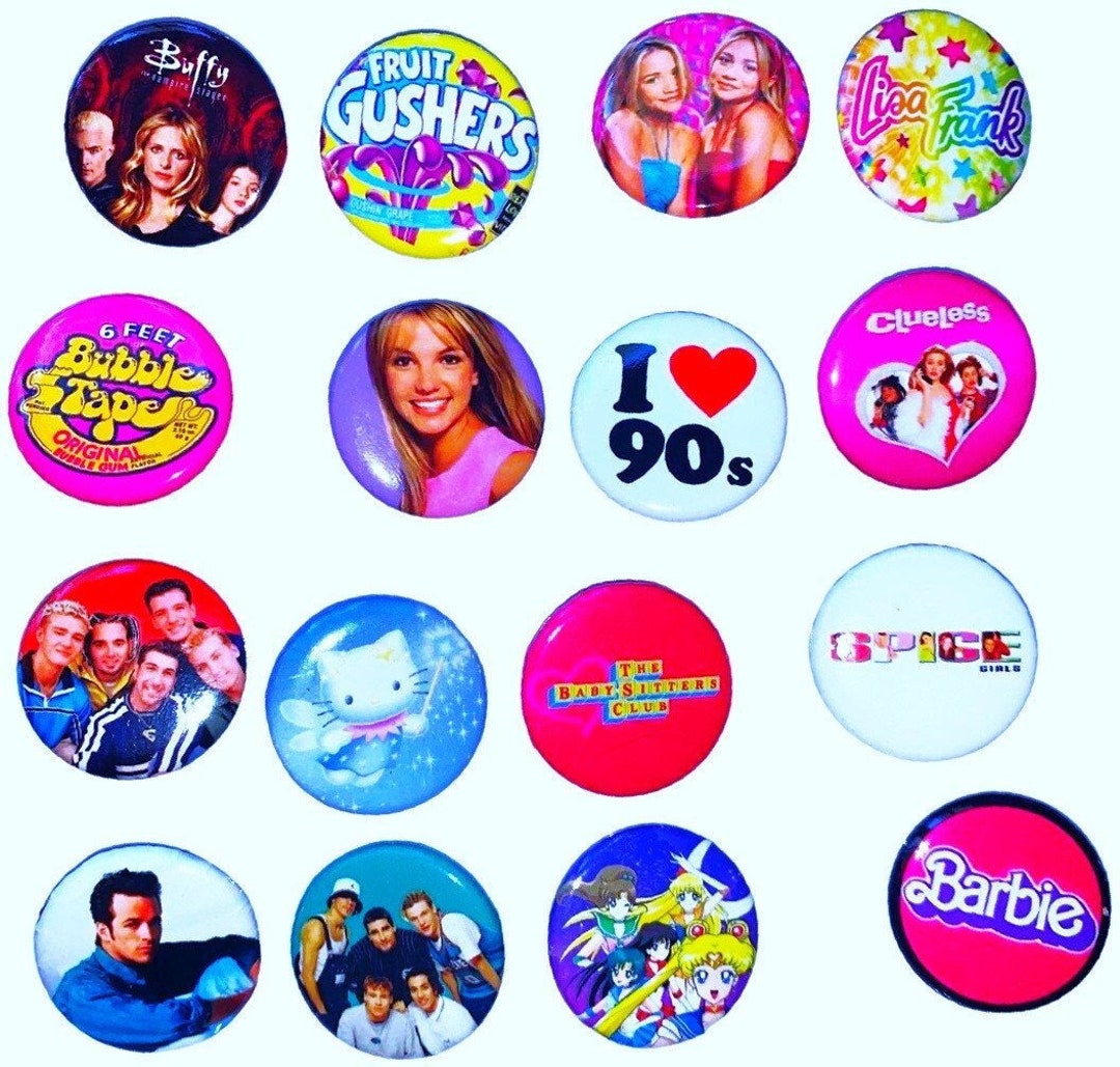 90s Style Pinback Buttons (choose One) 90s Pins, 90s Party Favors - Etsy
