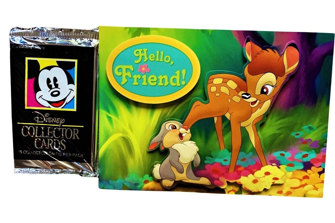 Birthday Card Bambi With Disney Trading Card Pack (1992) - Etsy