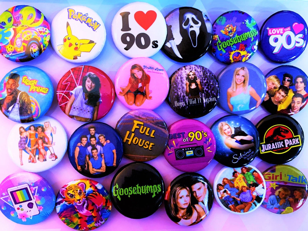 90s Style Pinback Buttons choose Your Faves 90s Pins 90s - Etsy