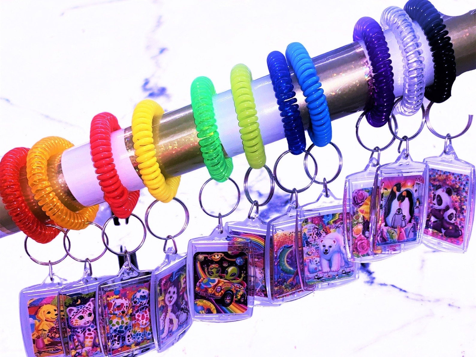 Lisa Frank Wristlet Keychains 90's Inspired Choose One - Etsy