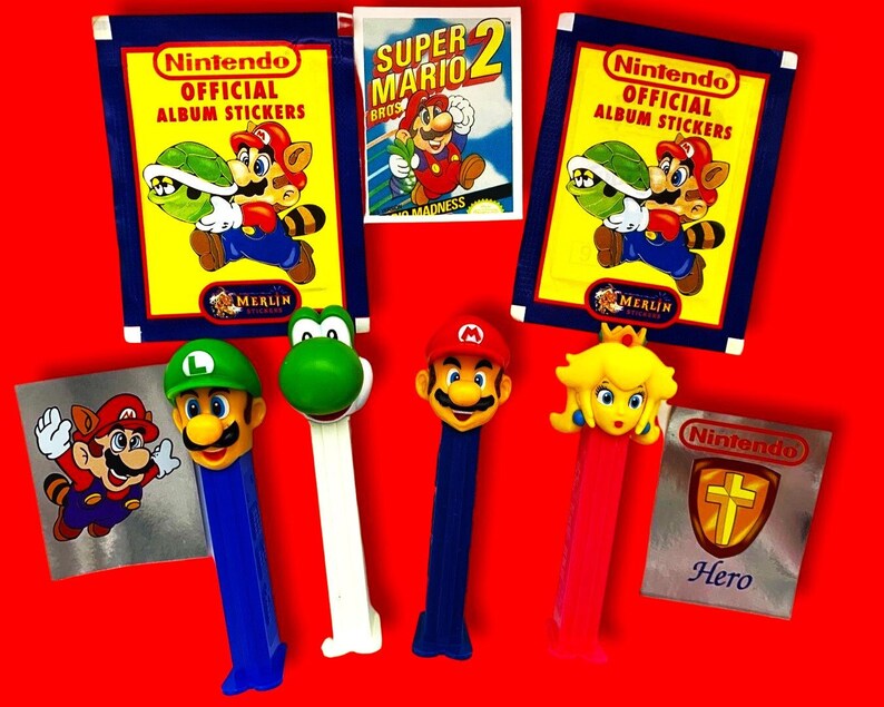 Super Mario Pez & Nintendo Stickers, 1992 - Etsy