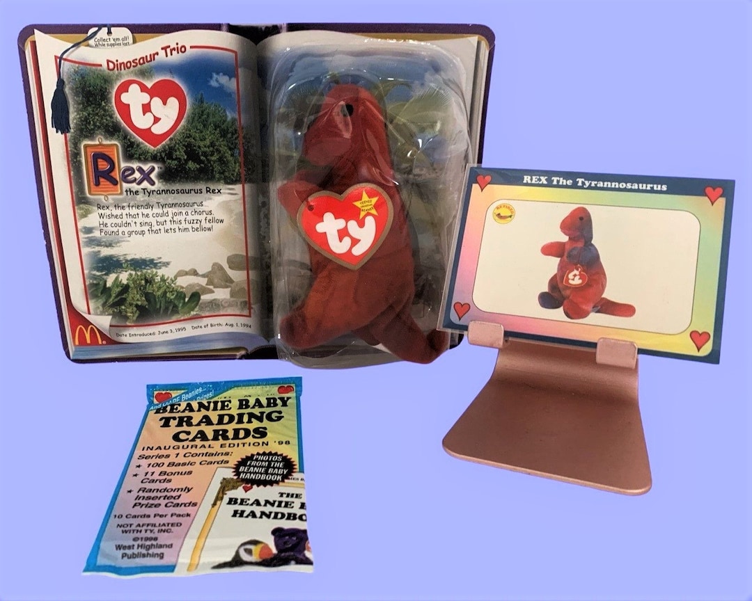 Rex Beanie Baby Gift Set Tyrannosaurus Beanie Baby Gift Set (2000) With ...