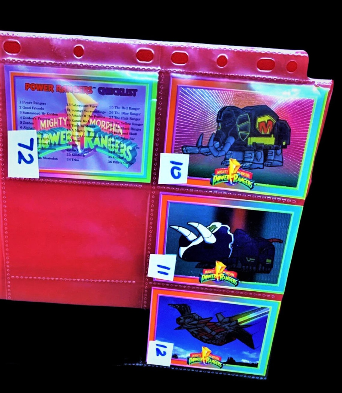 Power Rangers Hologram Cards Saban 1994 Foil Trading Cards - Etsy