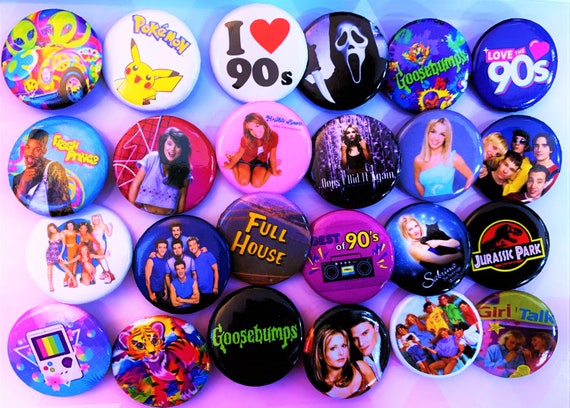 90s Style Pinback Buttons choose Your Faves 90s Pins 90s - Etsy