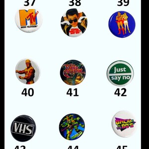80's Buttons - Pick Your Favorites (1.25 Inch) Party Favors, 80s Shows ...