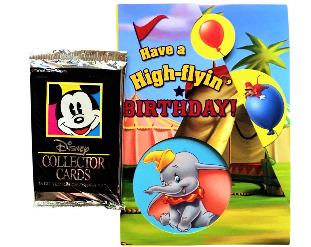 Birthday Card Dumbo With Disney Trading Card Pack (1992) - Etsy