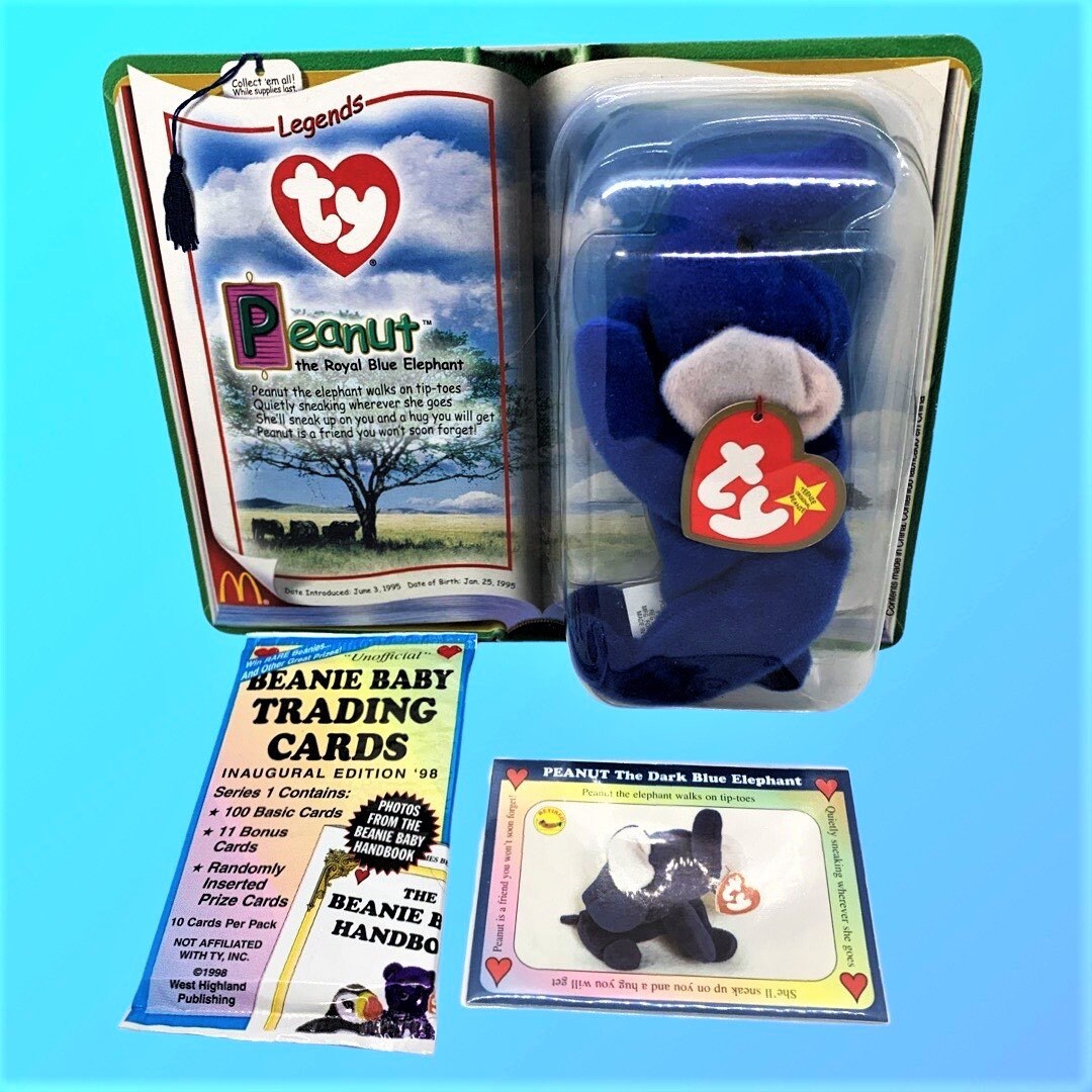 Peanut the Elephant Beanie Baby Gift Set (year 2000) With Trading Card ...