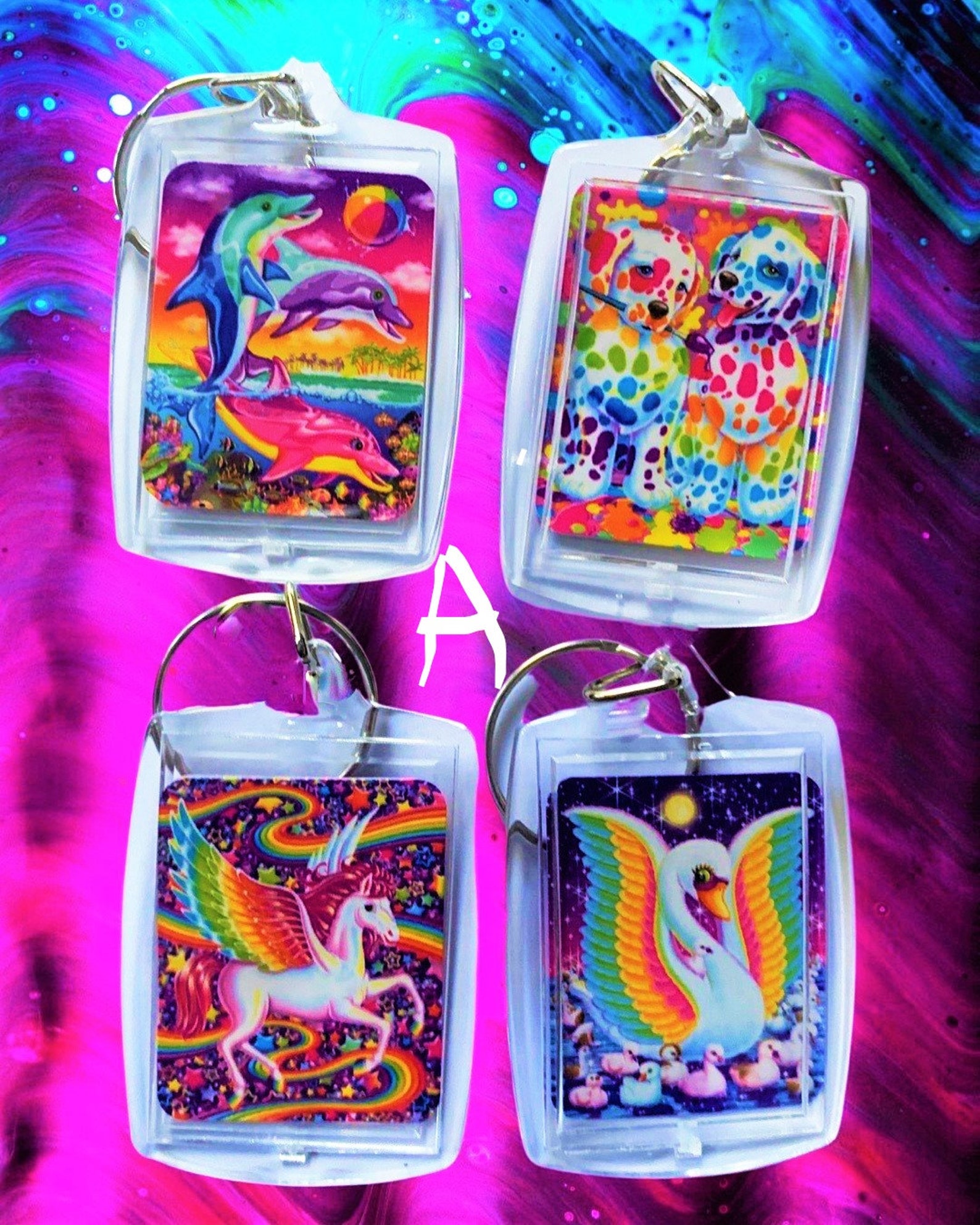 Lisa Frank Keychains, 90's Inspired, Choose One, Party Favors ...