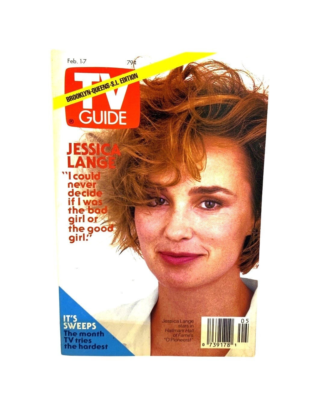 TV Guide 1992 Preowned, Jessica Lange, Charlie Sheen, Whoopi Goldberg ...