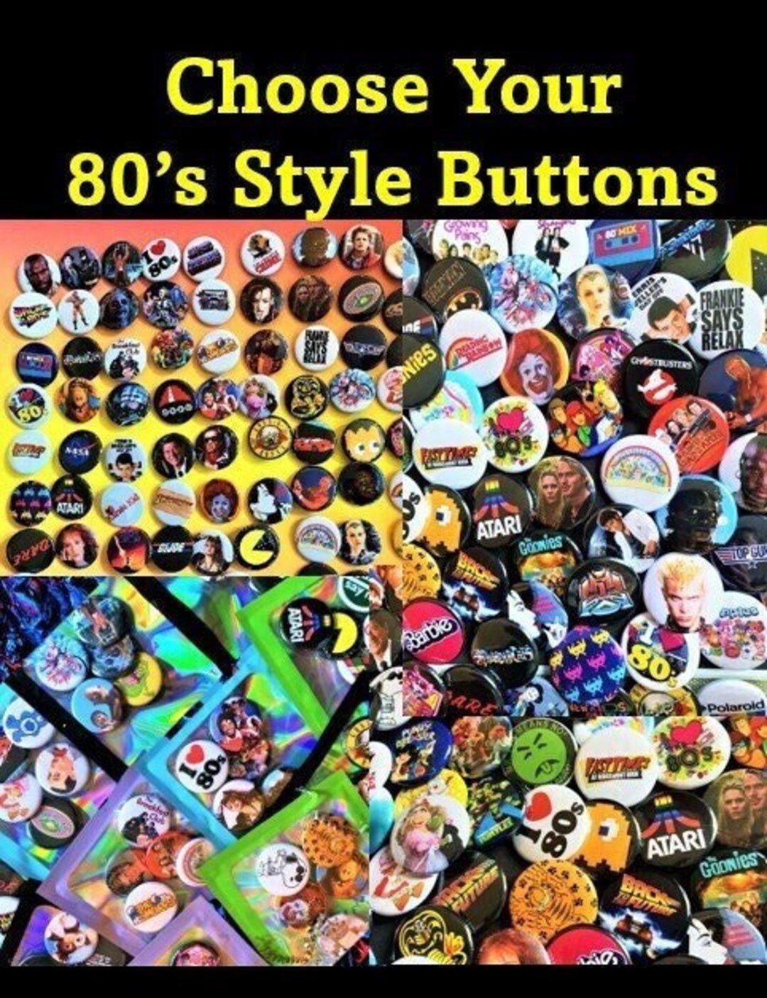 80's Buttons Pick Your Favorites 1.25 Inch Party - Etsy