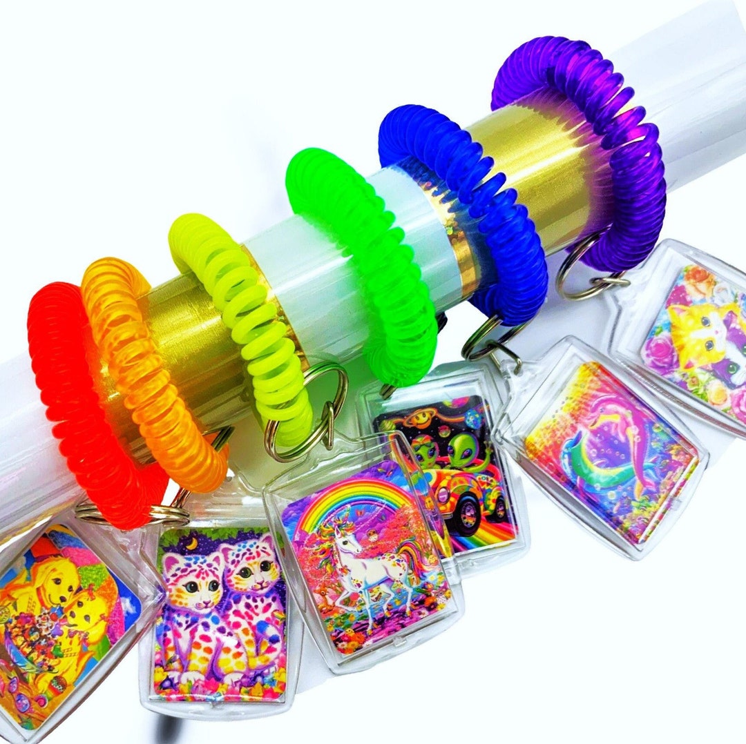 Lisa Frank Wristlet Keychains, 90's Inspired, Choose One, Party Favors ...