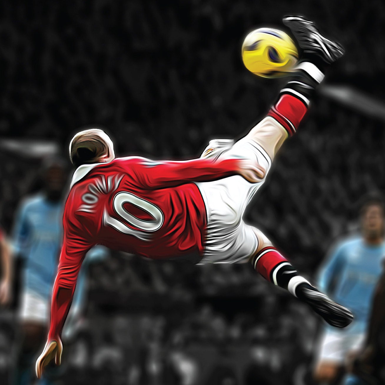 Wayne Rooney Bicycle Kick Man United Football Prints Etsy
