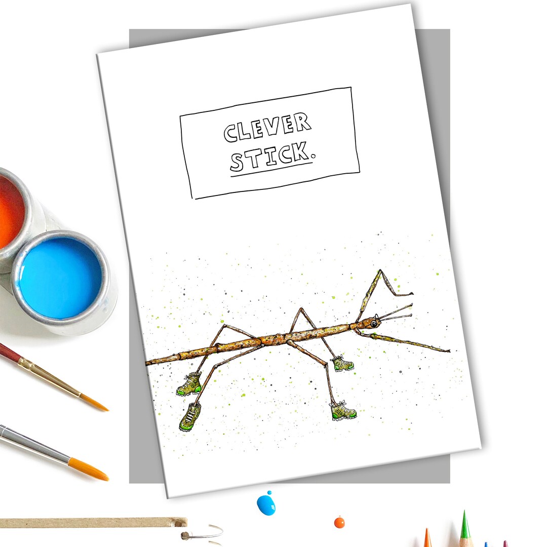 Well Done Clever Stick Congratulations Stick Insect Card Graduation ...