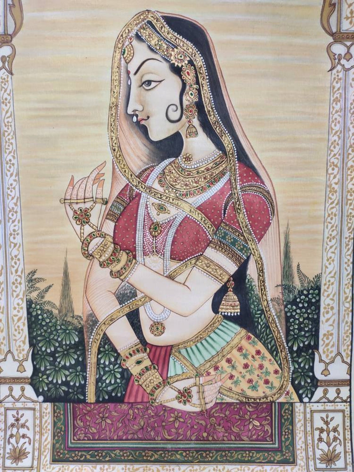 Rajasthani Lady Painting, Bani Thani Painting, Traditional Art, Indian ...