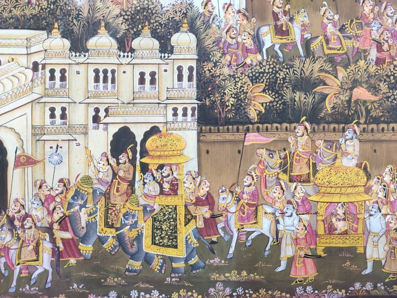 Royal Procession Art, Wedding Painting, Indian Miniature Painting ...