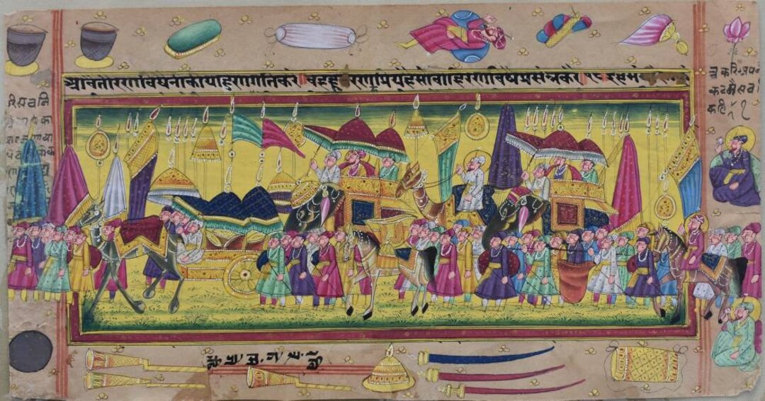 Traditional Miniature Painting, Old Rice Paper Art, Royal Wedding ...