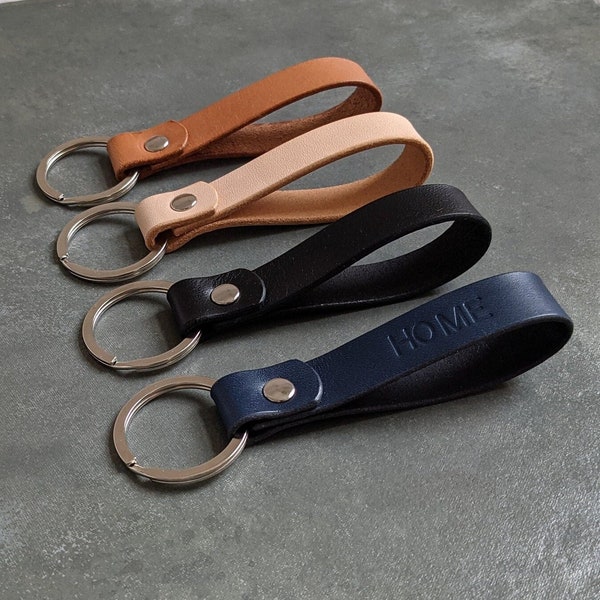 Leather Keychain - Etsy