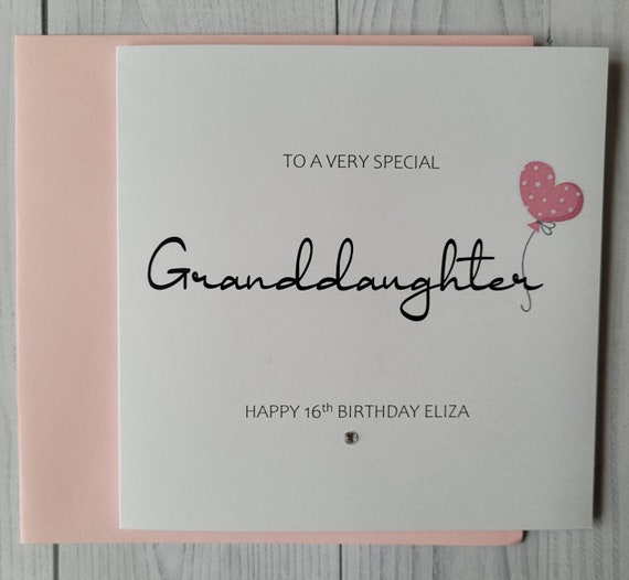 Personalised Granddaughter Birthday Card Happy Birthday Card Etsy Personalised Granddaughter Birthday Card Happy Birthday Card Etsy