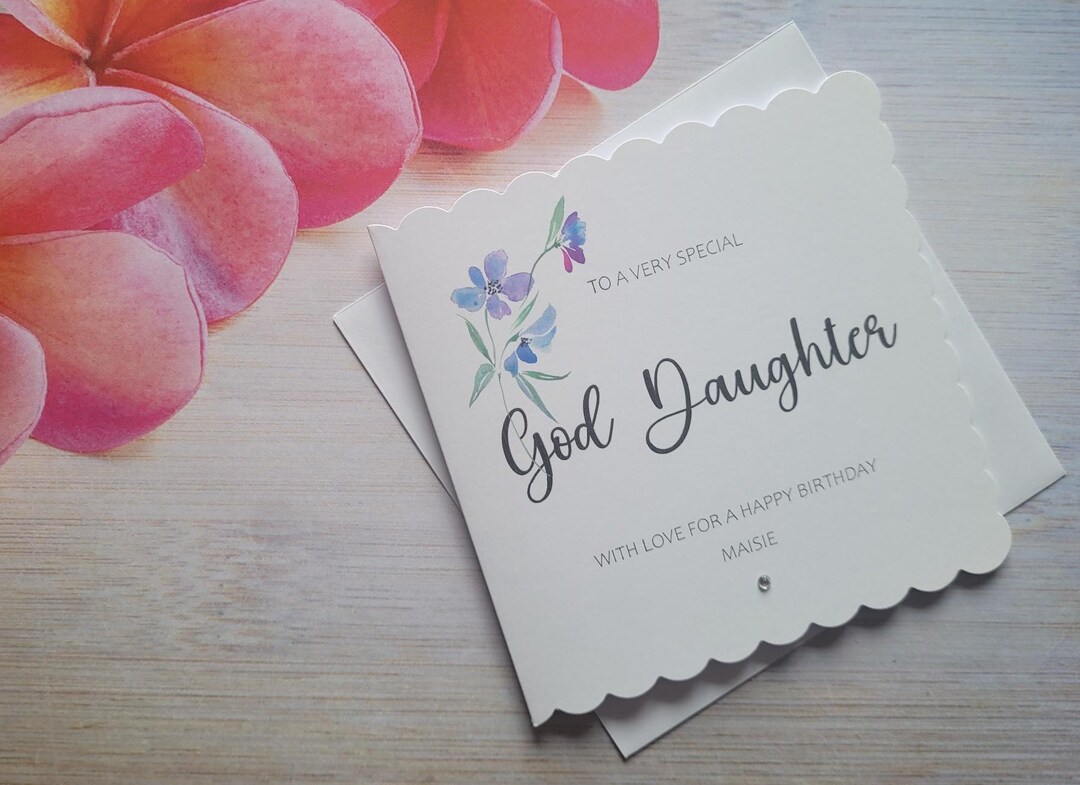 Personalised God Daughter Birthday Card, Happy Birthday Card ...