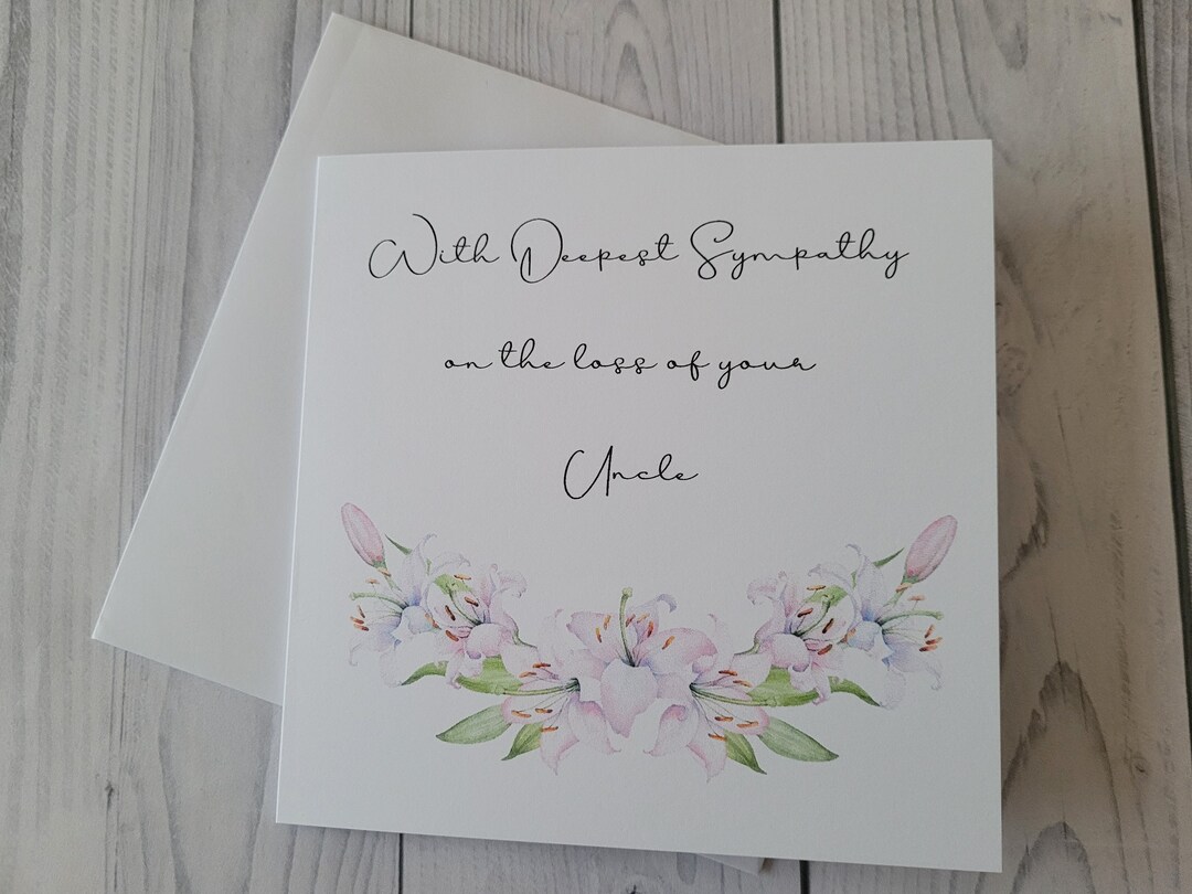 Uncle Sympathy Card: Handmade Lily Bereavement Card - Etsy