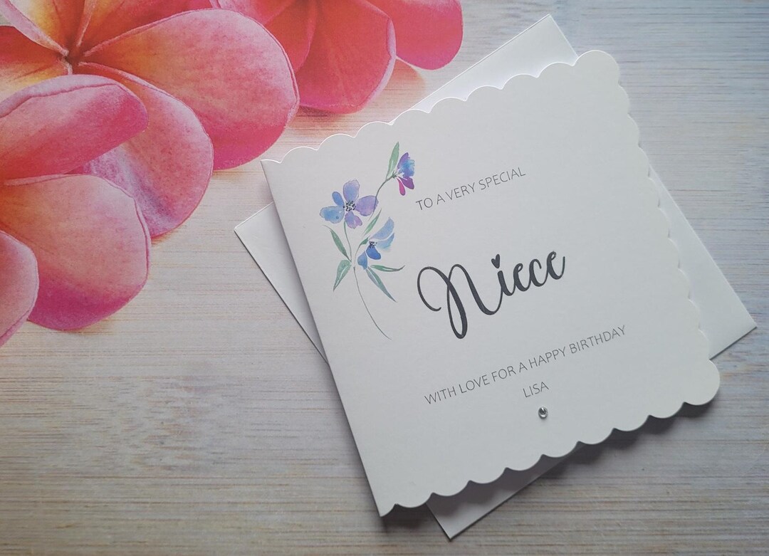 Personalised Niece Birthday Card, Happy Birthday Card, Customised ...