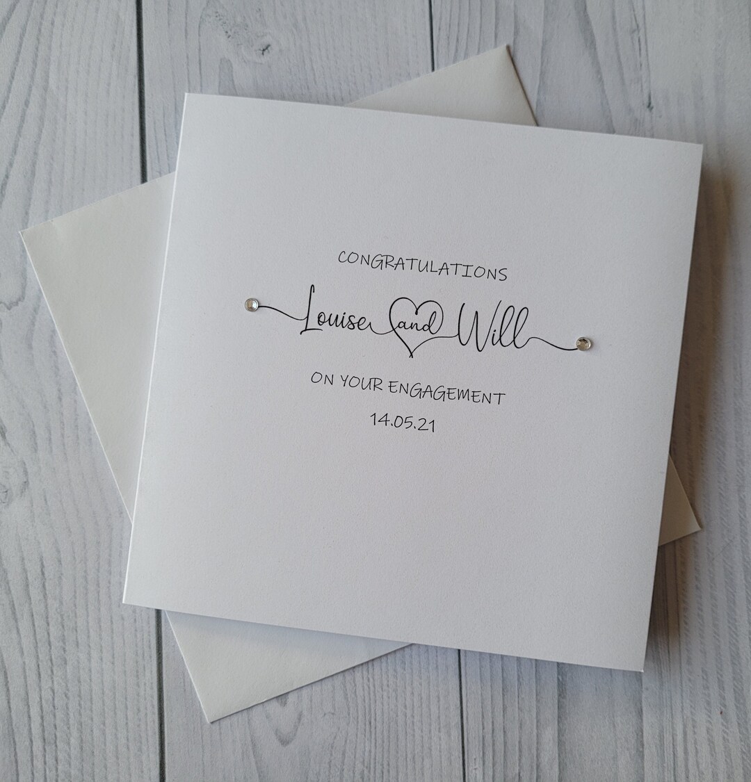 Engagement Card, Personalised Card, Customised Card, Custom Greetings ...