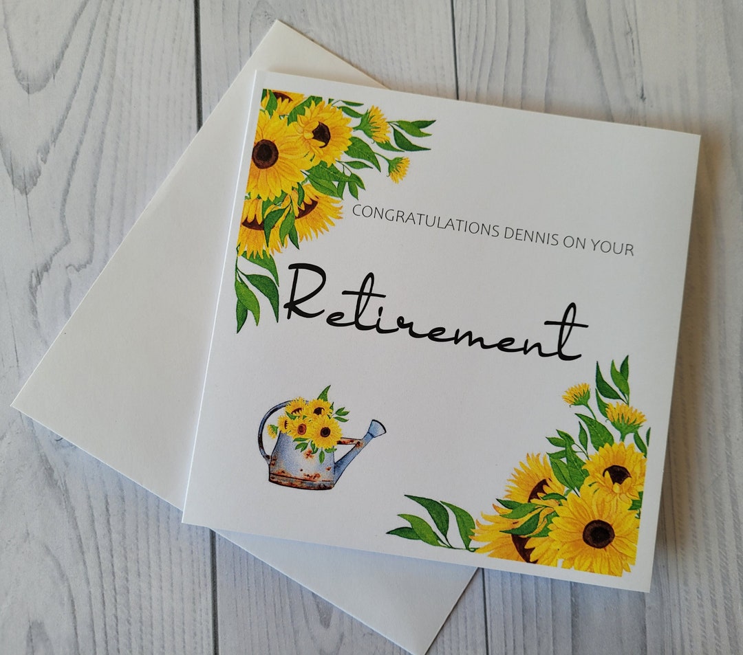 Retirement Card, Personalised Card, Customised Card, Custom Greetings ...