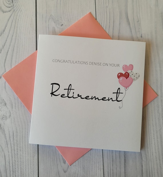 Retirement Card Personalised Card Customised Card Custom | Etsy