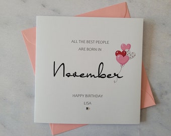 Birth Flower November Card - Etsy