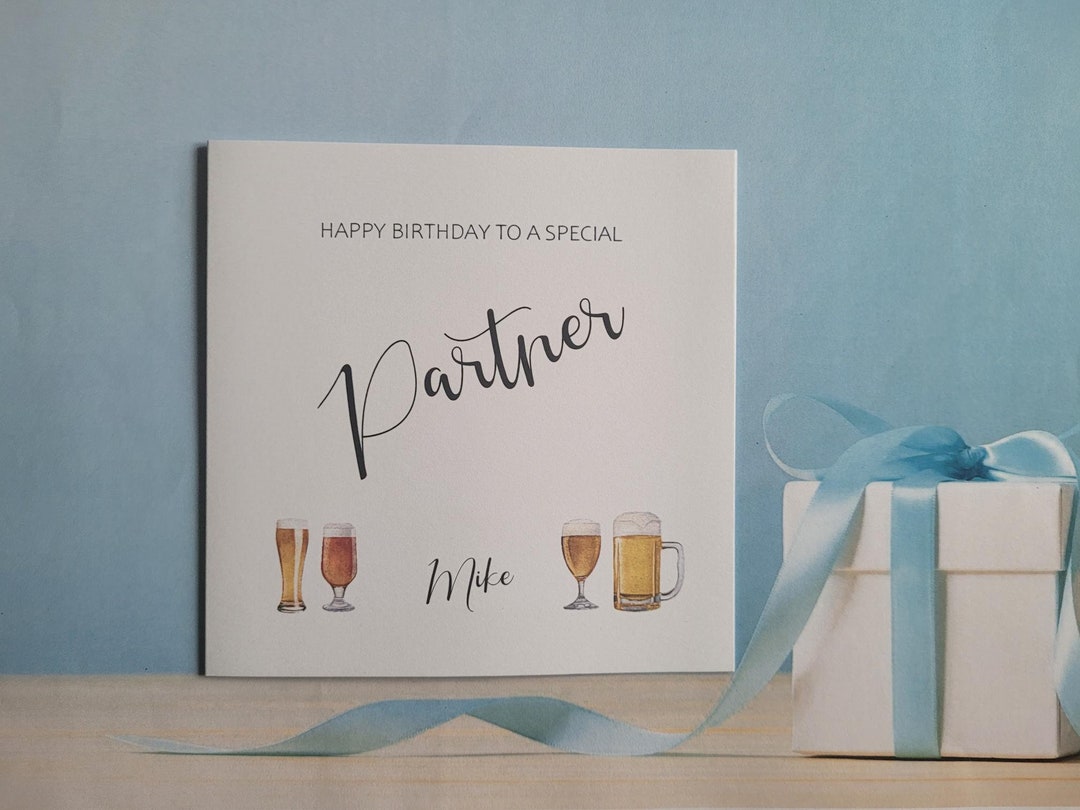 Personalised Partner Birthday Card, Happy Birthday Card, Customised ...