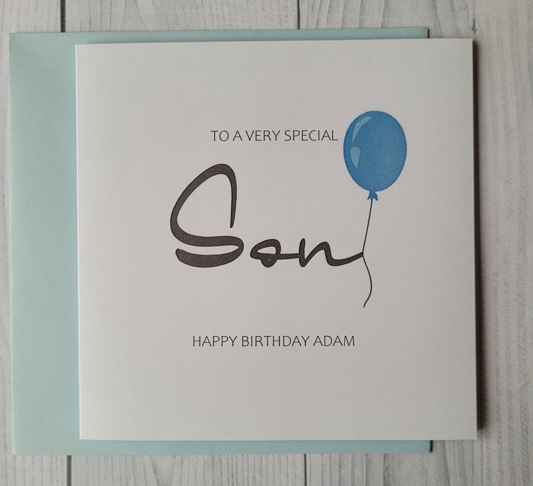 Personalised Son Birthday Card, Happy Birthday Card, Customised ...