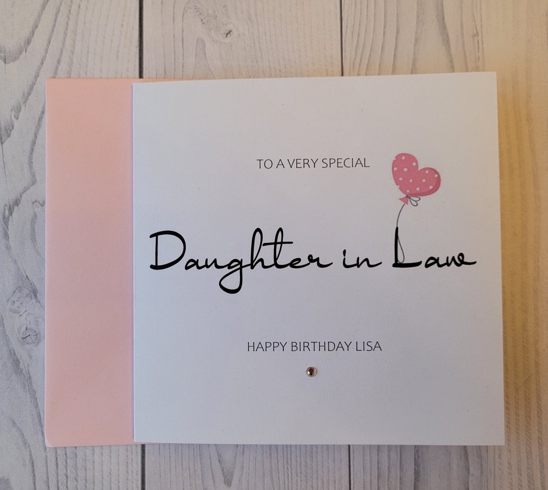 Personalized Daughter-in-law Birthday Card: Diamante Embellishment - Etsy