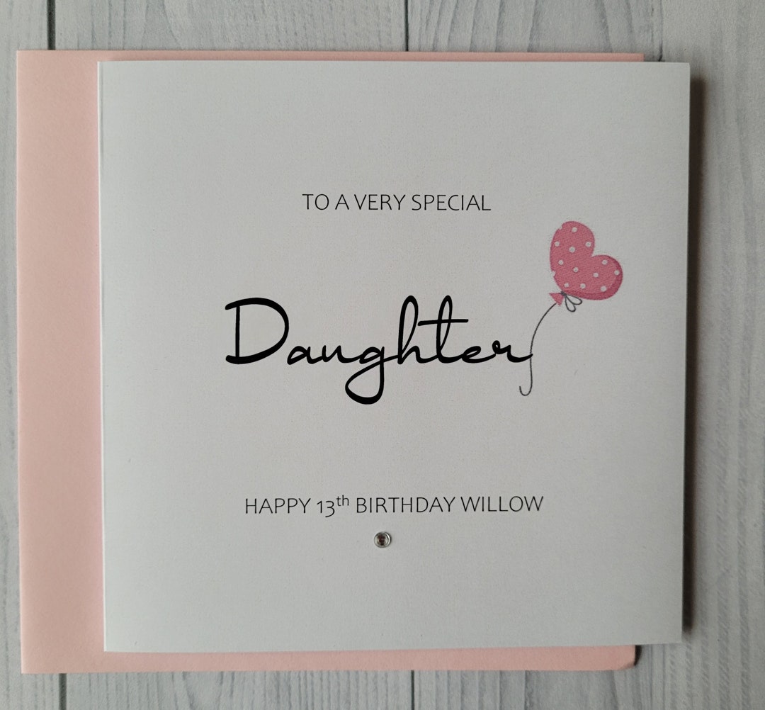 Personalised Daughter Birthday Card, Happy Birthday Card, Customised ...