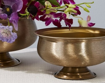 Gold Compote Bowl, Gold Compote Vase, Pedestal Vase, Wedding ...